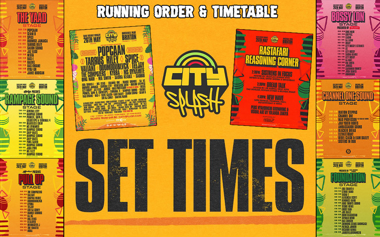 City Splash 2025 - Running Order & Timetable